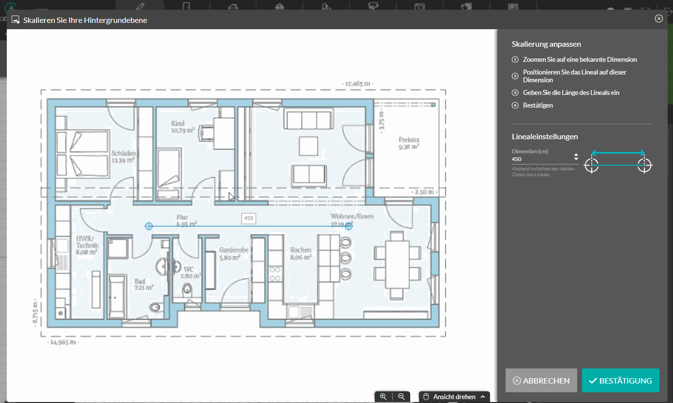 Einen vorhandenen Grundriss importieren